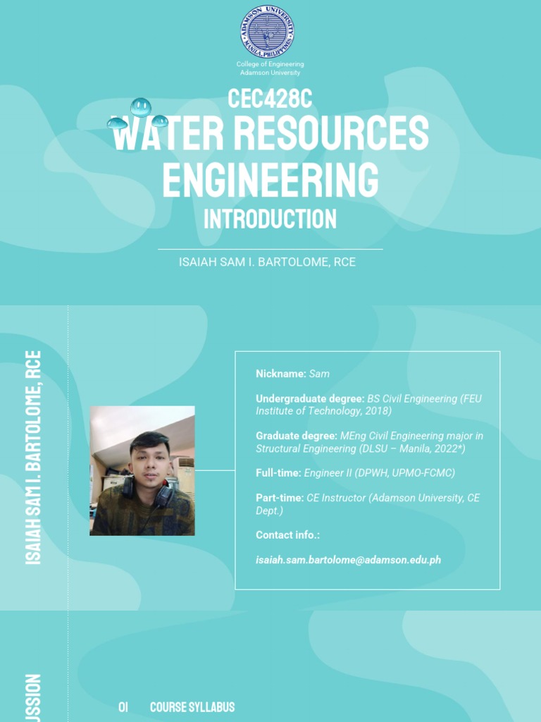 0 Water Resources Engineering Introduction | PDF | Environment | Water ...