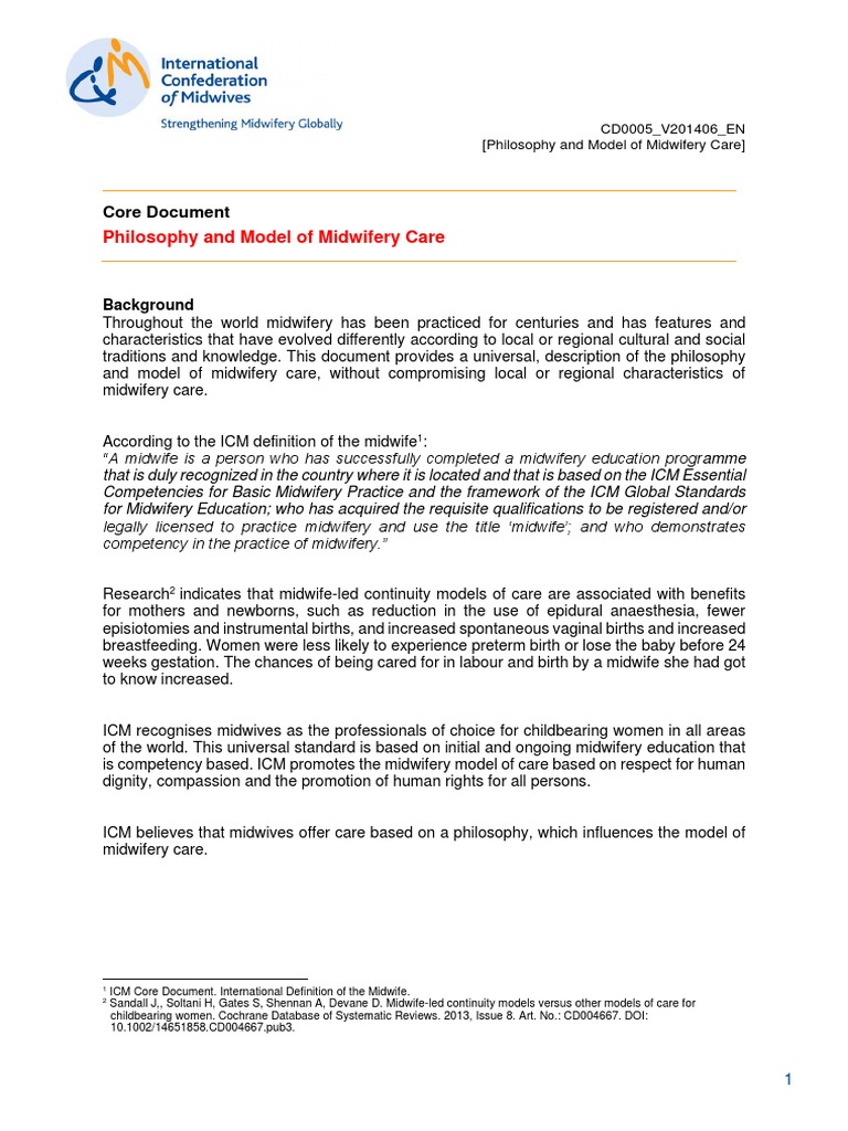 Core Document: Philosophy and Model of Midwifery Care | PDF | Midwife ...