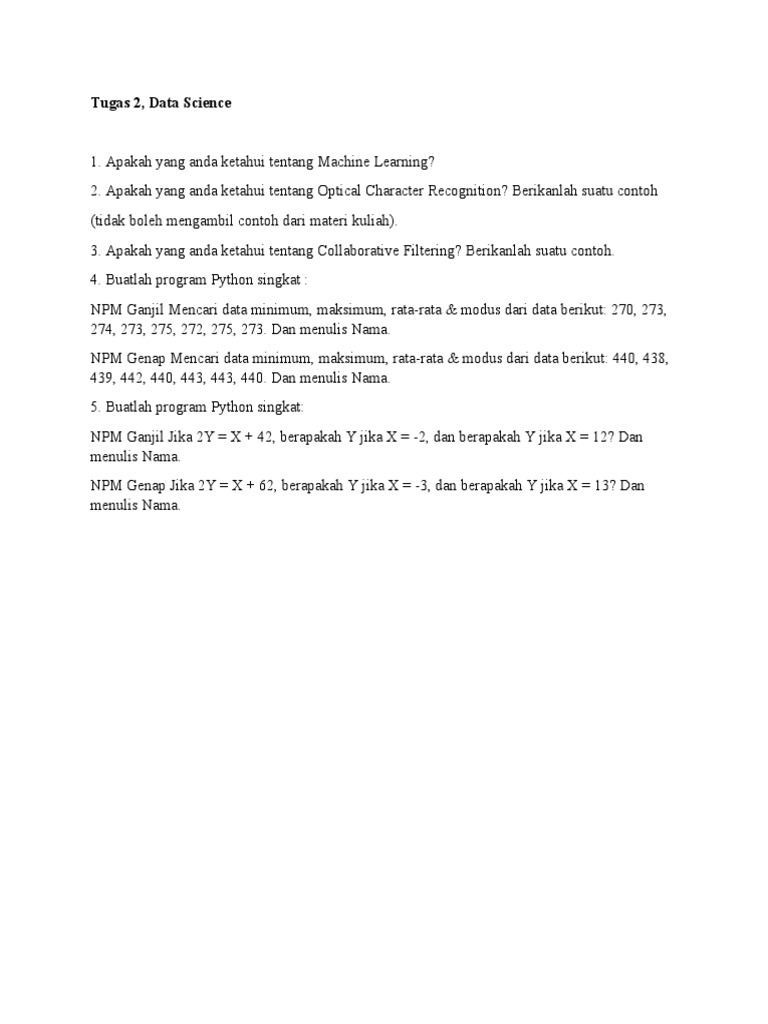 Tugas 2 Data Science R03 - Hanzhalah | PDF