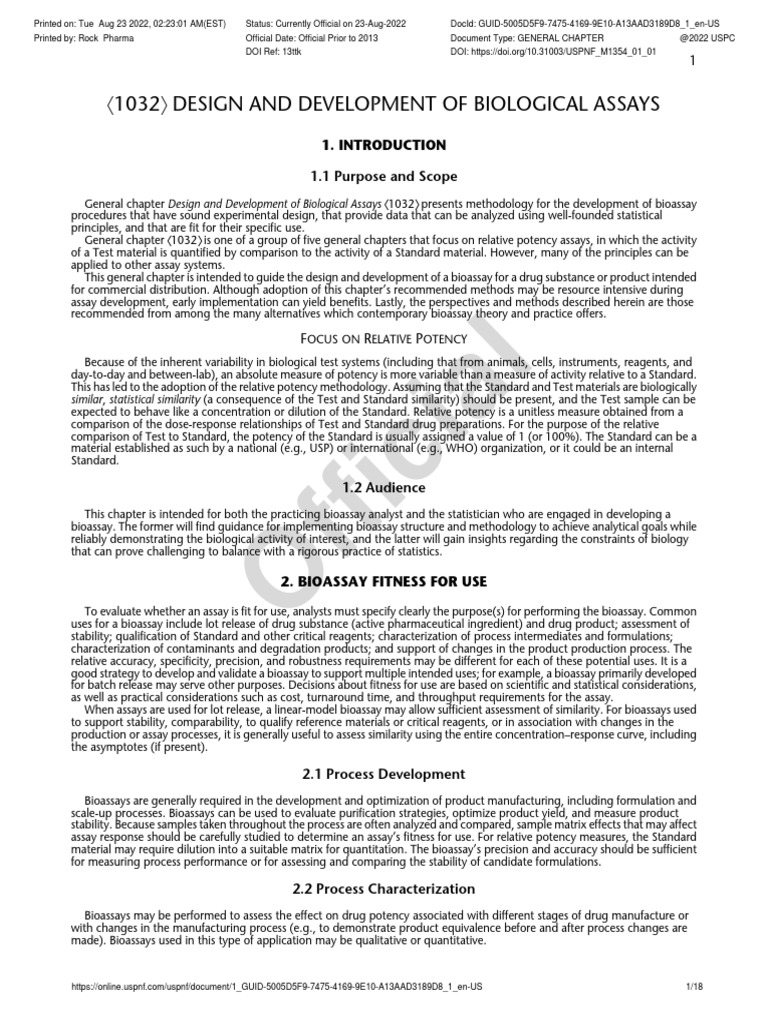Biological Assays: Design & Development Guide | PDF | Variance | Normal ...