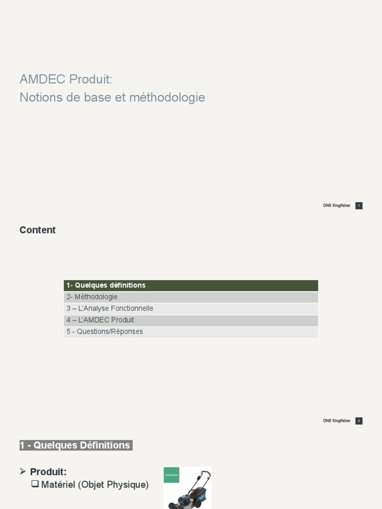 AMDEC Produit - Notions de Base | PDF