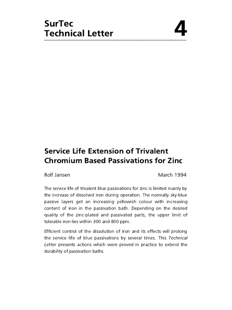 SurTec Technical Letter 4 - Service Life Extension of Trivalent ...