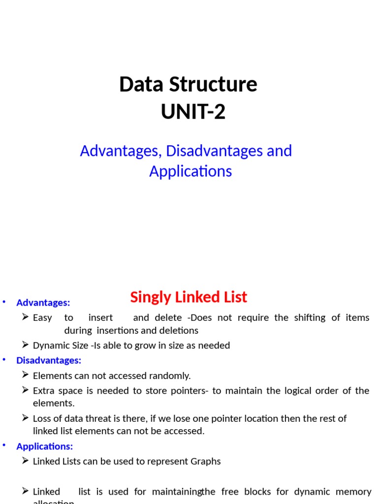 Advantages, Disadvantages and Applications of SLL, CLL, DLL | PDF
