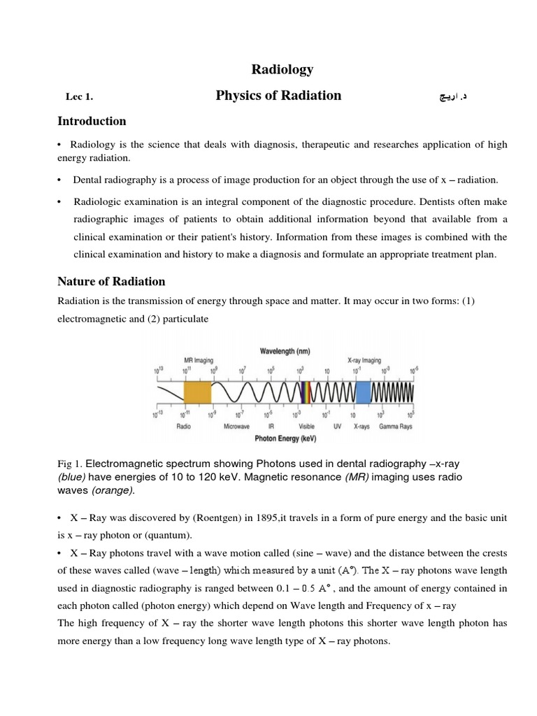 Physics of Radiation | PDF | X Ray | Electron