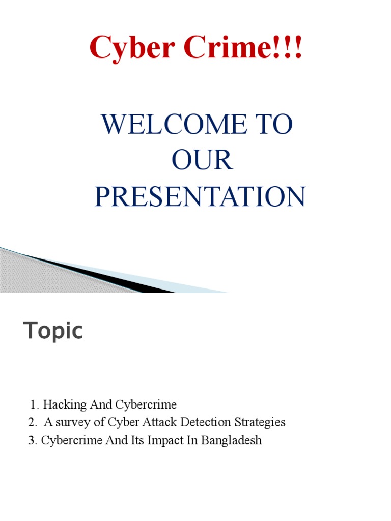 Cyber Crime!!!: Welcome To OUR Presentation | PDF | Cybercrime ...