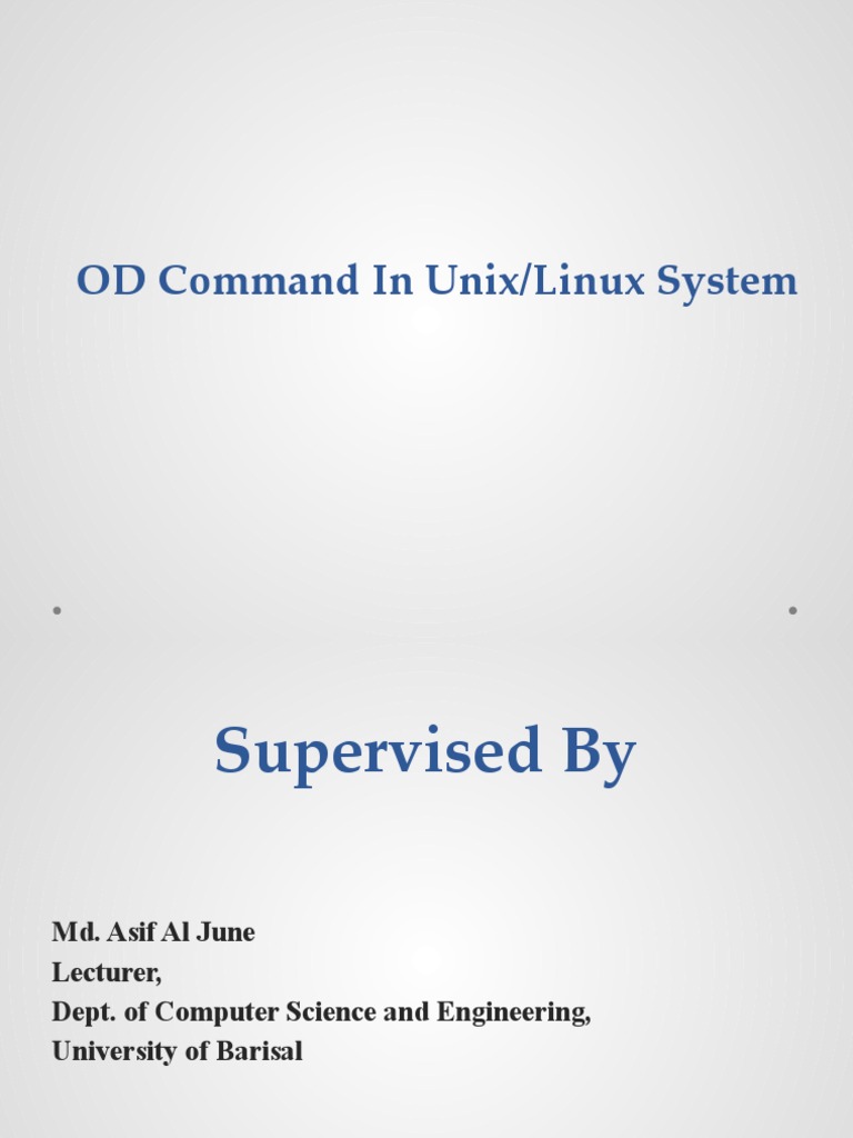 Unix Command OD | PDF | Text File | Computer File