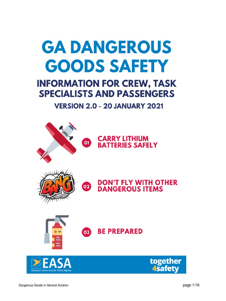 Booklet - Dangerous Goods in GA v2 | PDF | Dangerous Goods | Chemistry
