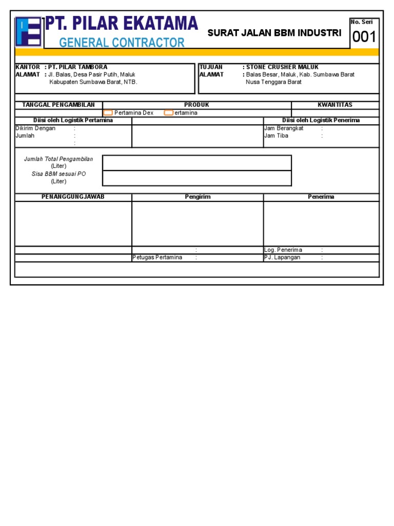 Surat Jalan BBM | PDF