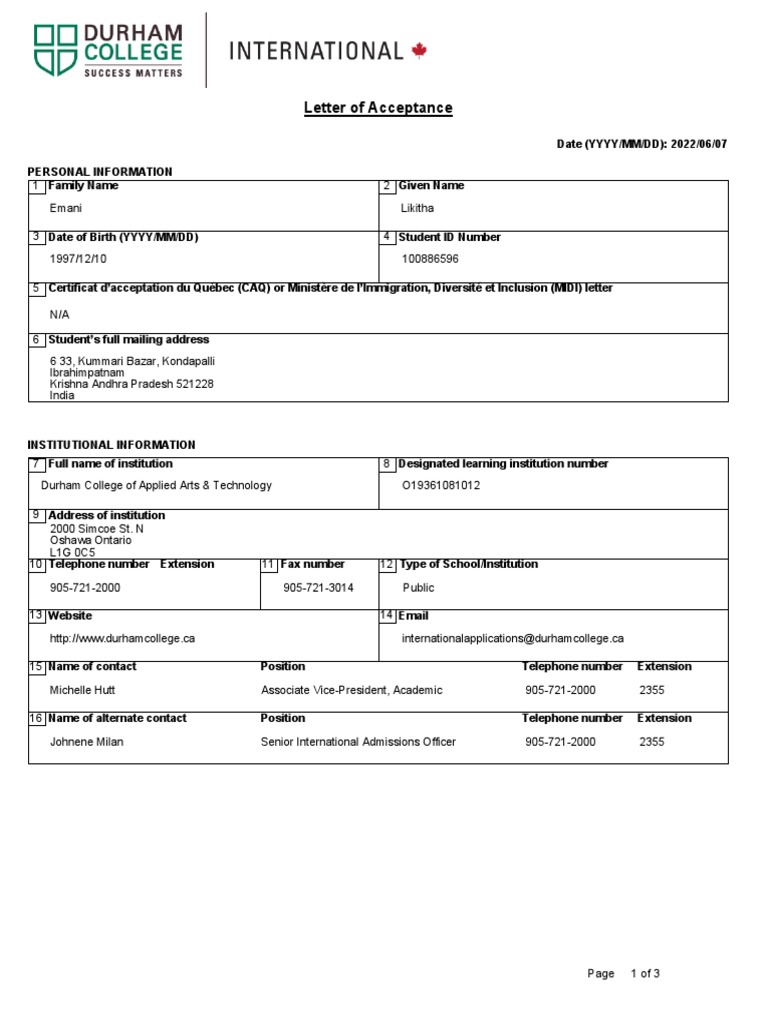 Offer Letter | Download Free PDF | Fee | Travel Visa