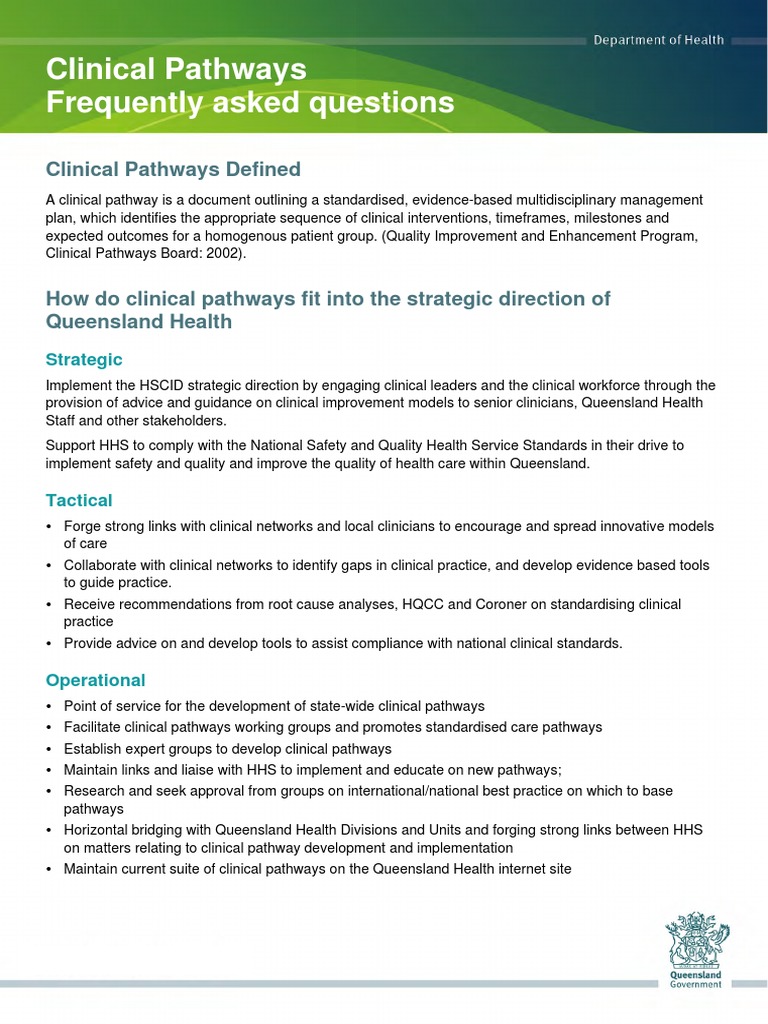 Clinical Pathways Frequently Asked Questions | PDF | Evidence Based ...
