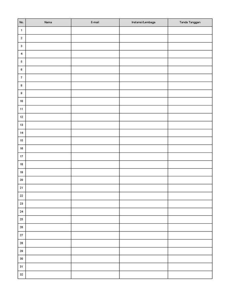 Contoh Format Absen | PDF