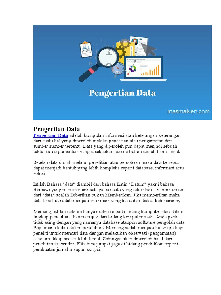 Data Pengertian Fungsi Dan Jenis Jenis D | PDF