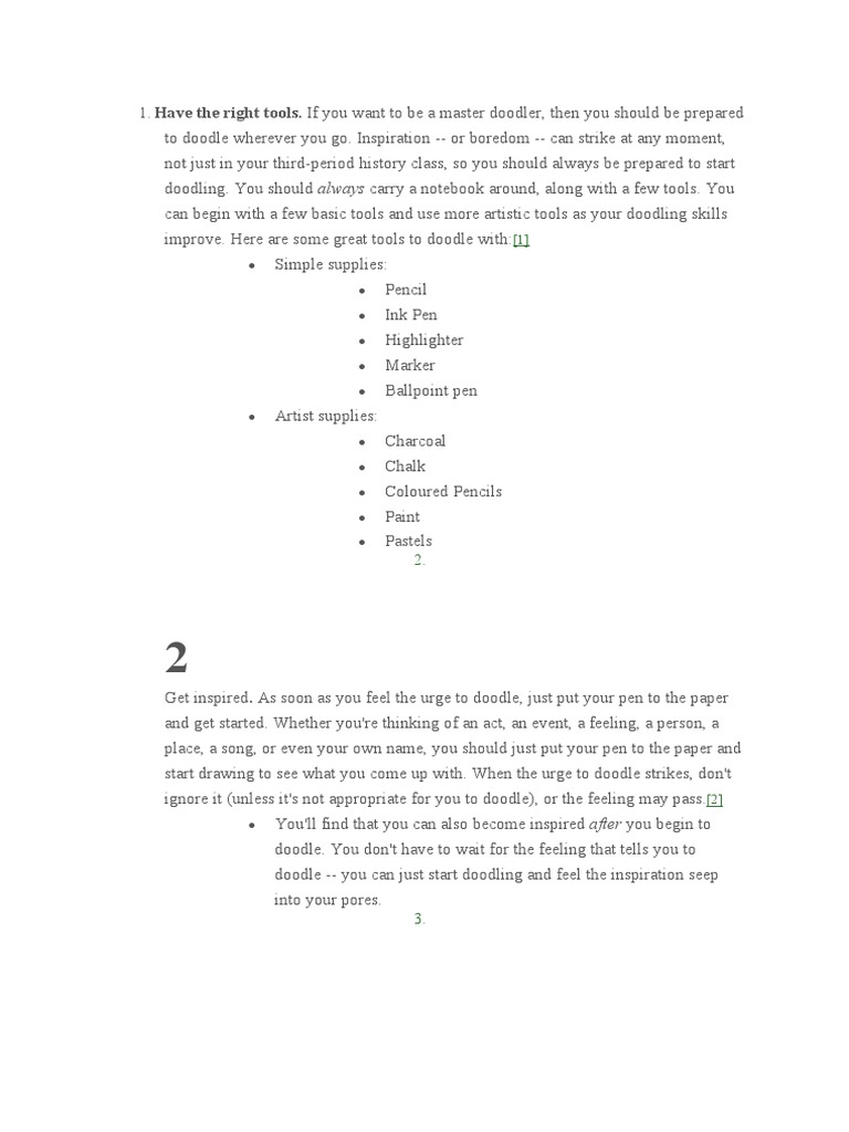 Doodling Tips for Creative Students | PDF | Face | Thought