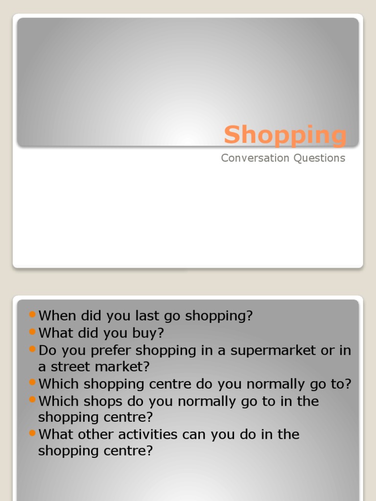 Shopping: Conversation Questions | Download Free PDF | Supermarket ...