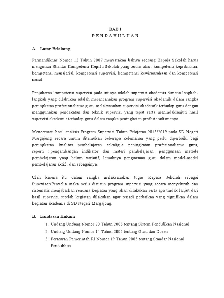 Contoh Program Supervisi Lengkap | PDF