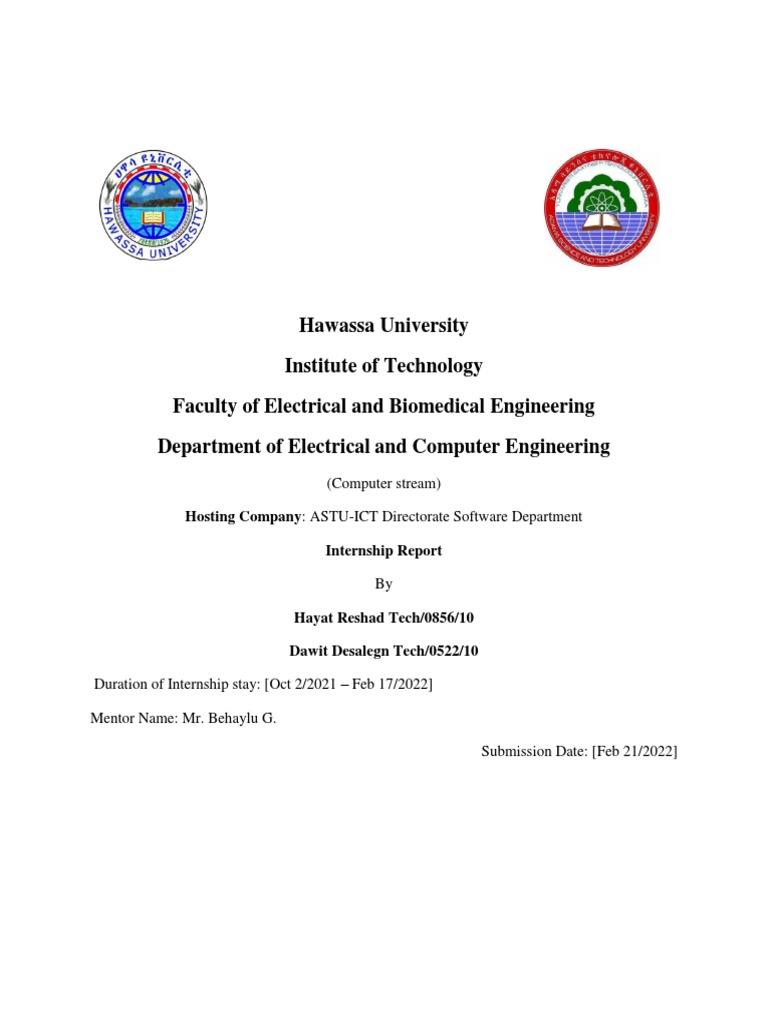 ASTU ICT Internship Report 2021-2022 | PDF | Leadership | Entrepreneurship