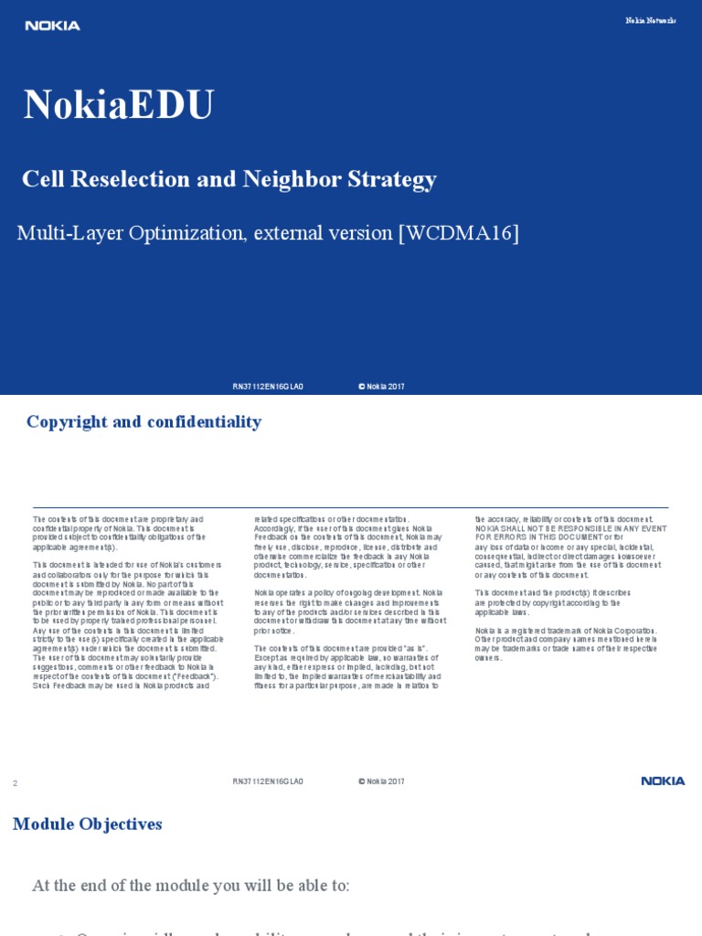 02 RN37112EN16GLA0 Cell Reselection and Neighbor Strategy | PDF | High ...