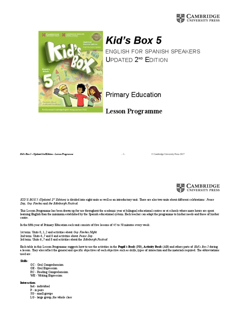 Frame Work Kid's Box 5 | PDF | Teachers | Vocabulary