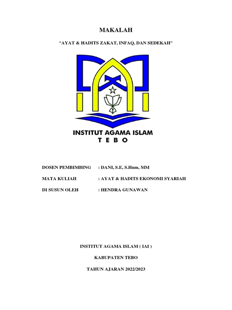 Makalah Ayat Dan Hadits Zakat, Infaq, Sedekah | PDF
