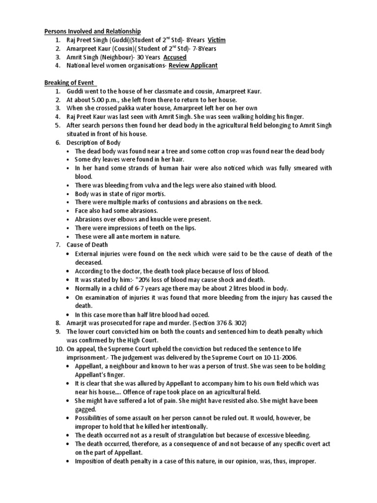 Moot Court Case-Description | PDF | Capital Punishment | Rape