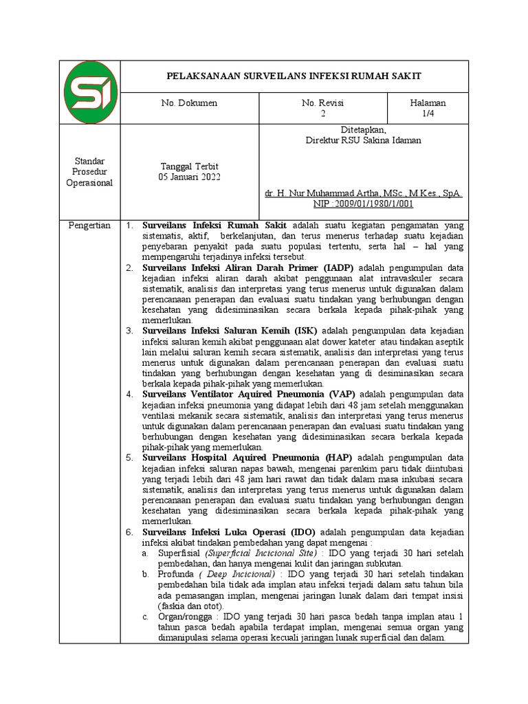 Surveilans Infeksi RS: Prosedur & Tujuan | PDF