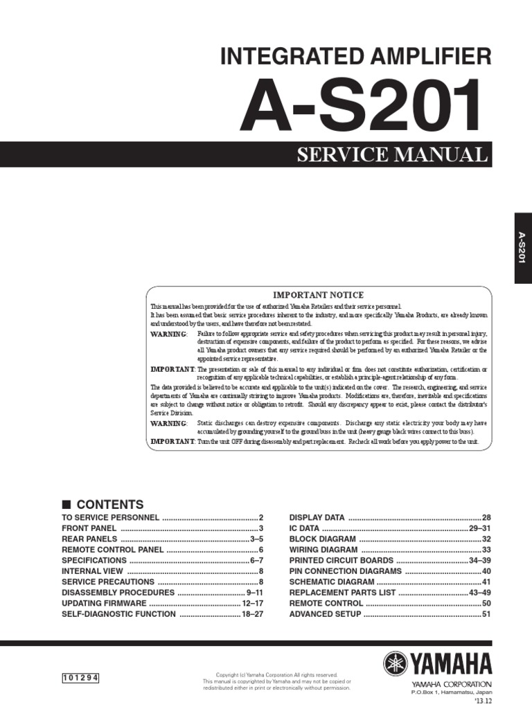 Integrated Amplifier: Service Manual | PDF | Power Supply | Solder