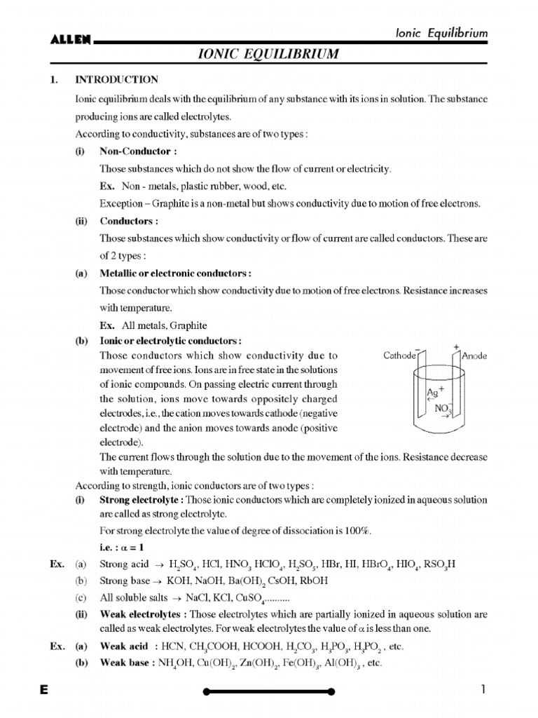Ionic Equilibrium JEE ADV | PDF