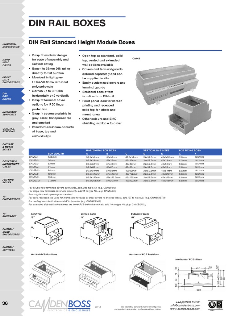 Din Rail Standard Height Module Boxes | PDF | Printed Circuit Board ...