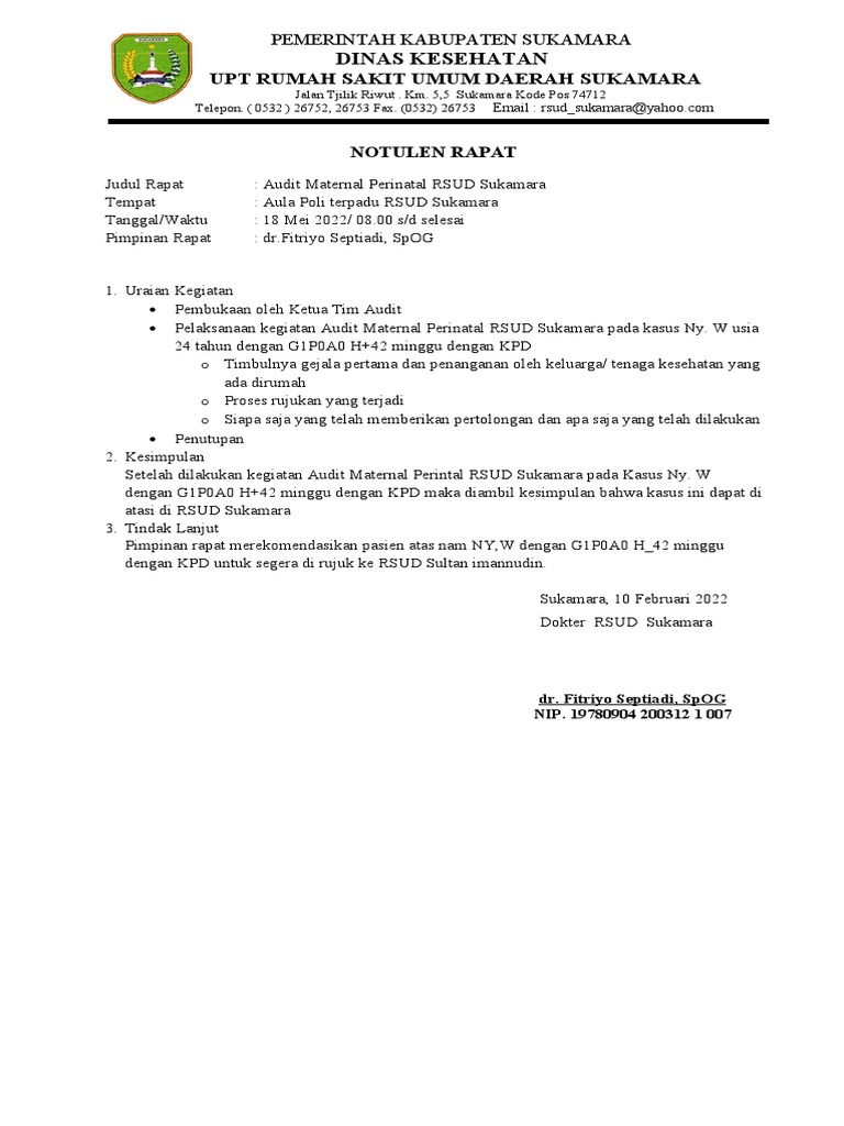 Notulen Rapat 2022 AMP | PDF