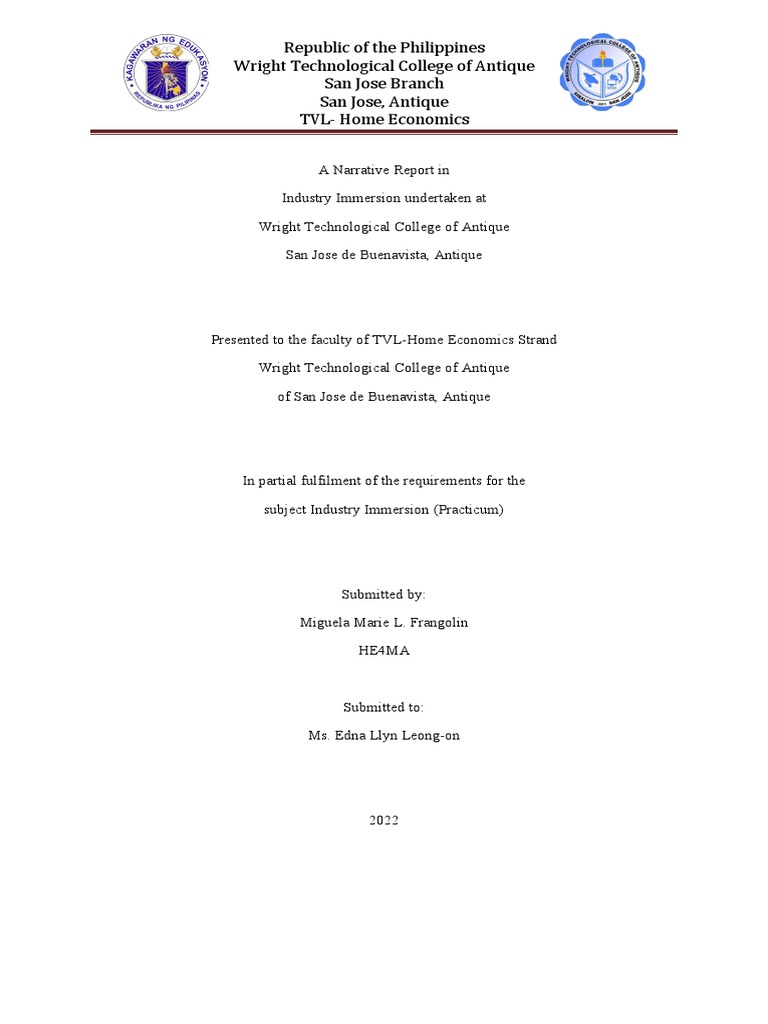 A Narrative Report in | PDF | Cognition | Cognitive Science