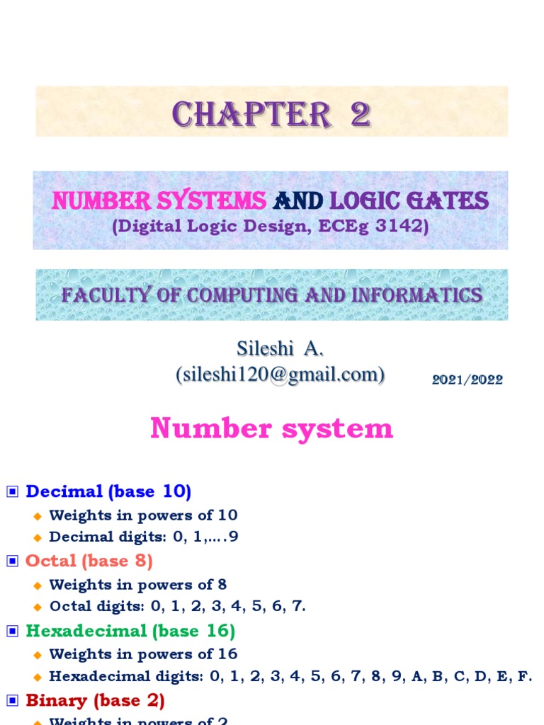 Chapter 2 Number Systems And Logic Gate Pdf Binary Coded Decimal Logic Gate
