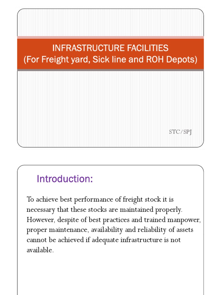 Infrastructure Facilities for Freight Yards, Sick Lines and ROH Depots | PDF | Manufactured ...