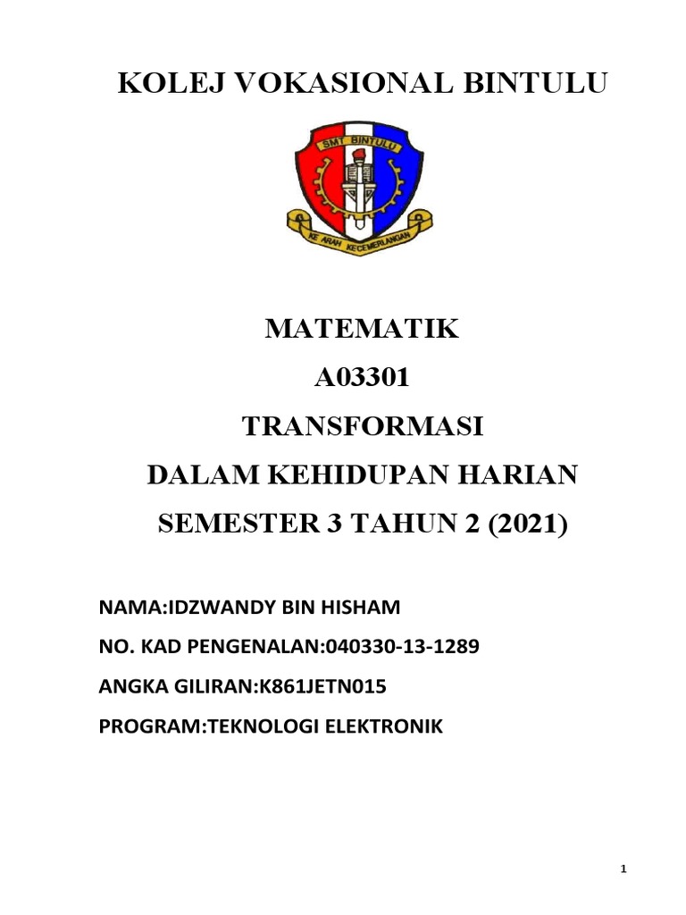 Contoh Format Folio Bergambar Transformasi | PDF