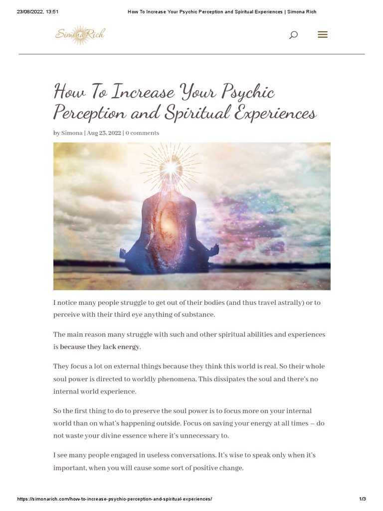 How To Increase Your Psychic Perception and Spiritual Experiences ...