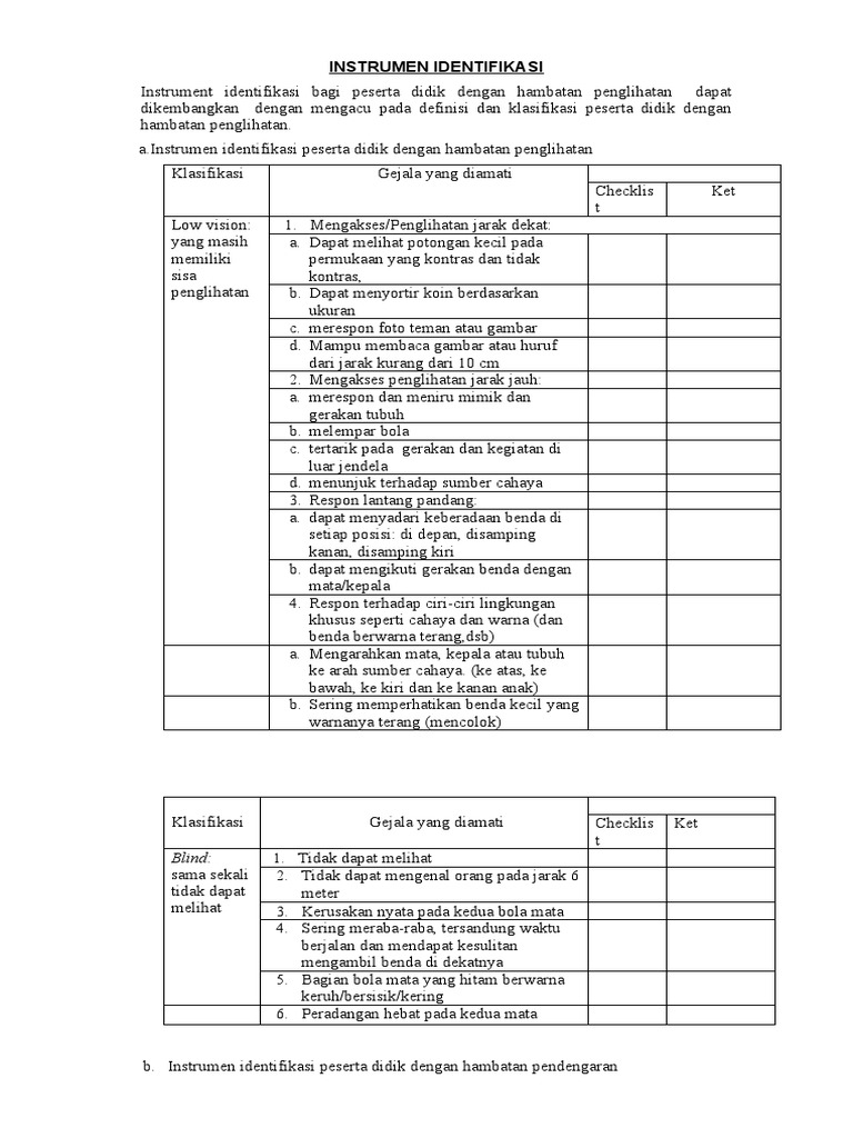 Instrumen Identifikasi ABK.1 | PDF