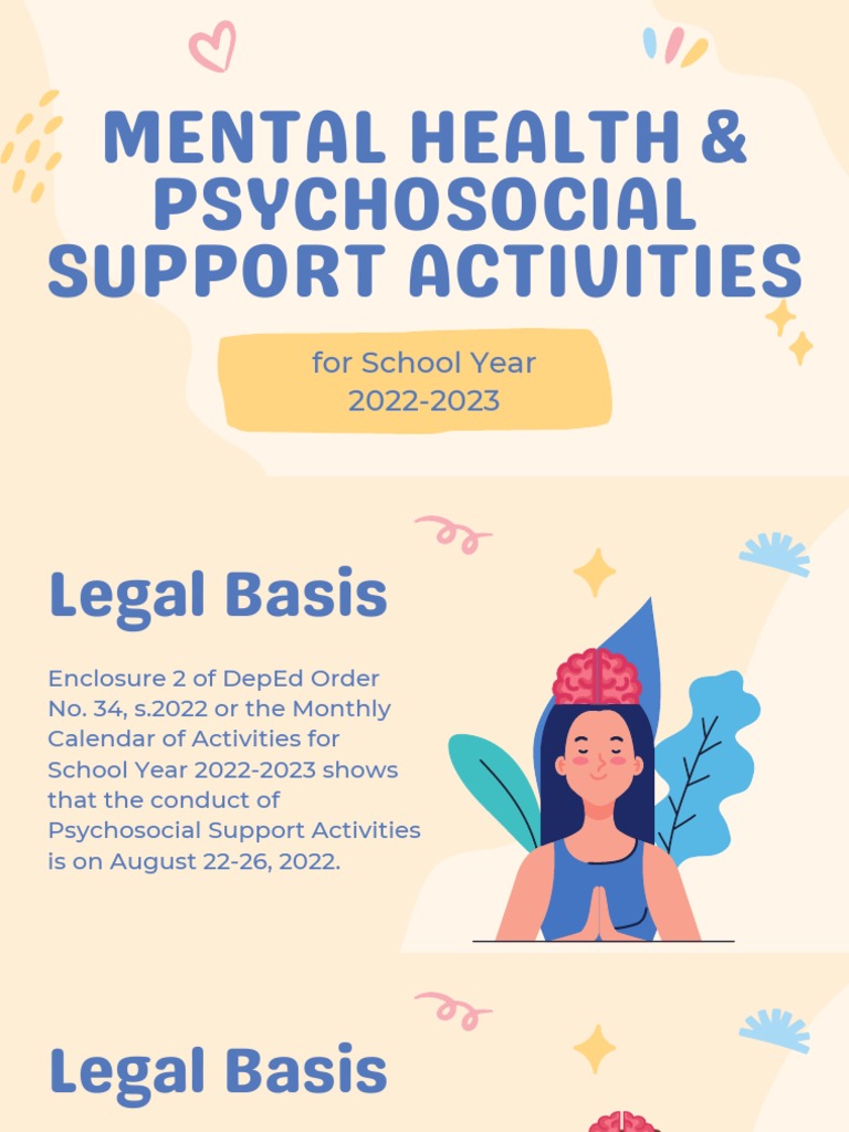 Mental Health & Psychosocial Support Activities: For School Year 2022-2023 | PDF | Psychosocial ...