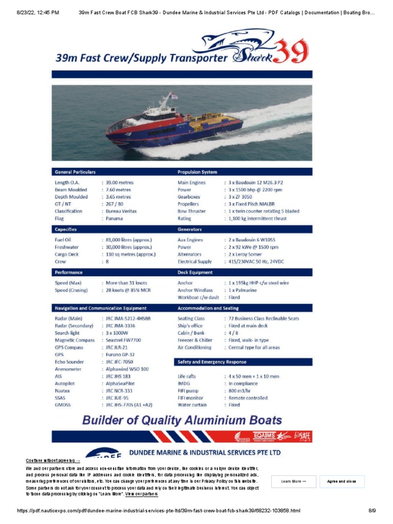 39m Fast Crew Boat FCB Shark39 - Dundee Marine & Industrial Services ...