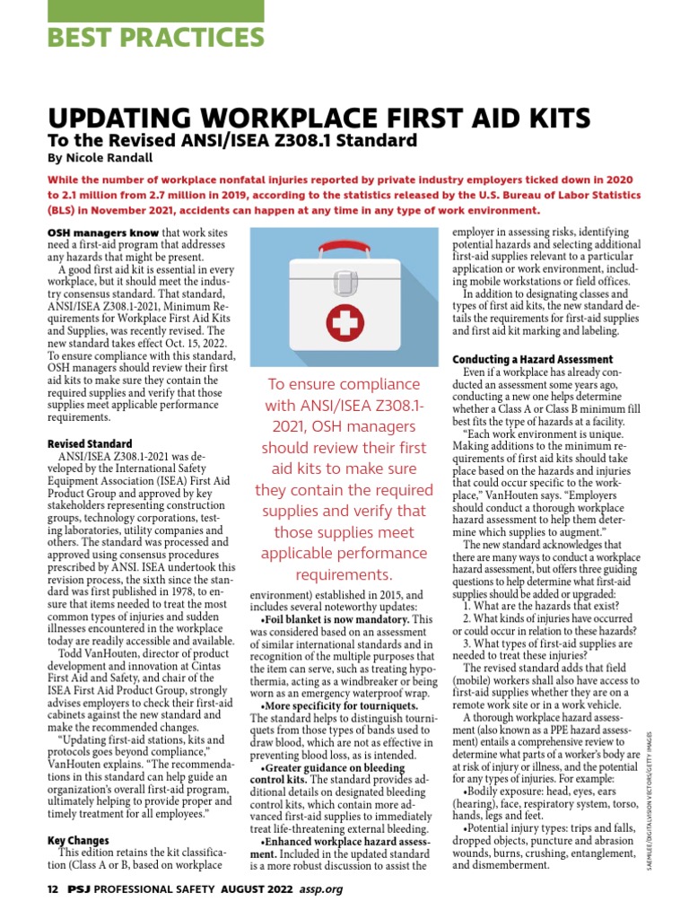 Updating Workplace First Aid Kits | PDF | Occupational Safety And ...