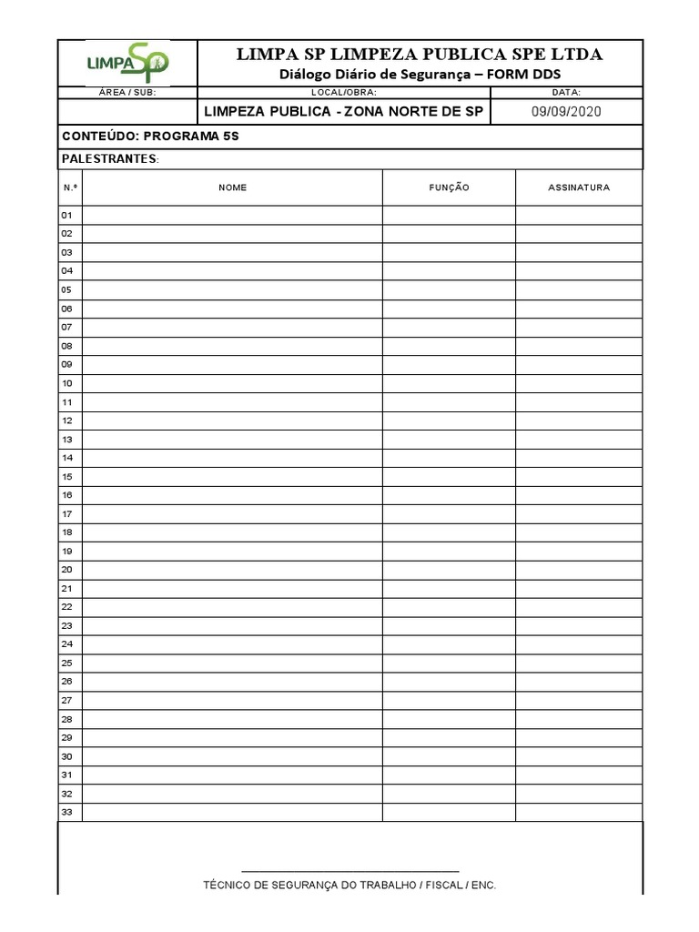 05 - Form DDS Programa 5S | PDF | Padronização