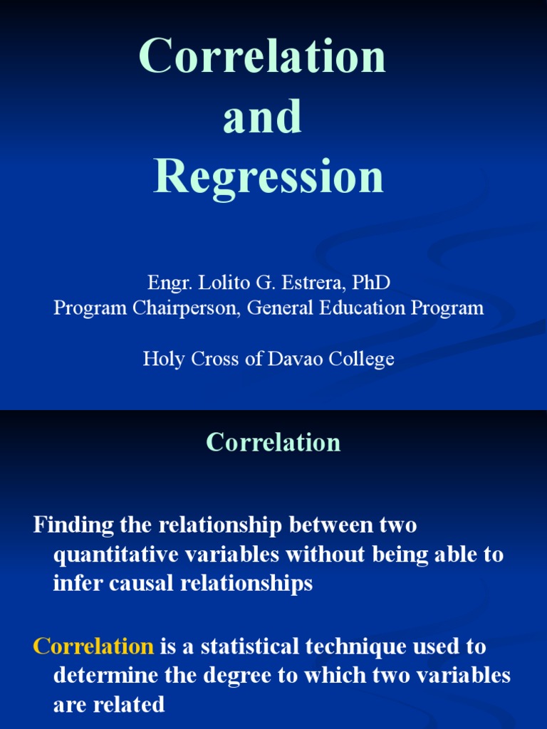 Correlation and Regression | PDF | Regression Analysis | Scatter Plot