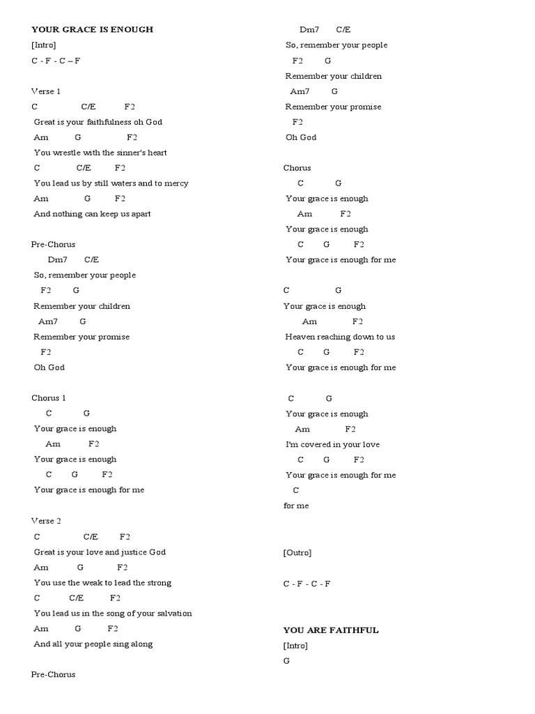 Your Grace Is Enough | PDF | Song Structure | Christian Belief And Doctrine