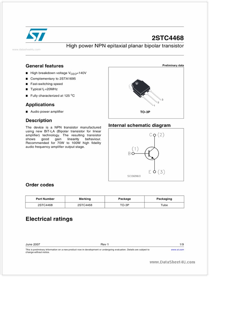 2STC4468 Datasheet | PDF