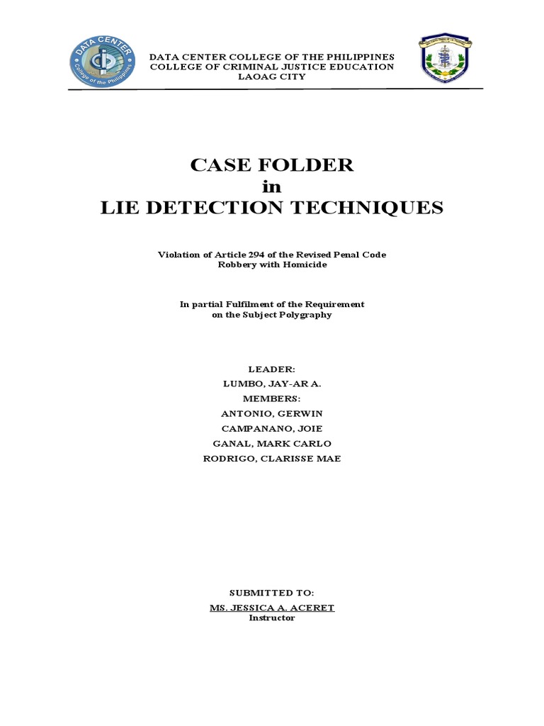 Lumbo Case Folder | PDF | Polygraph | Right To Silence