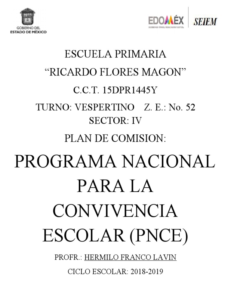 Plan de Comision Pnce | PDF | Educación primaria | Las emociones
