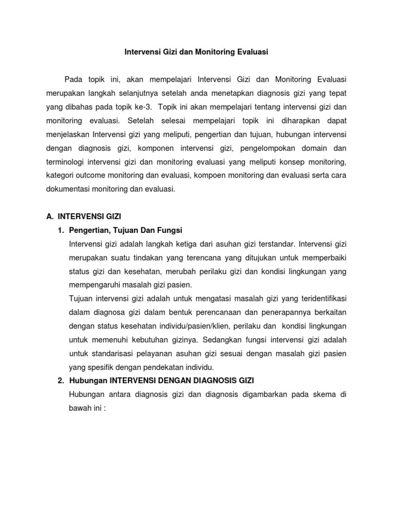 Modul Intervensi Gizi Dan Monitoring Evaluasi | PDF