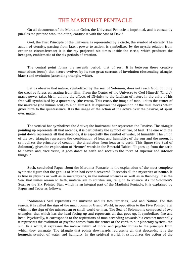 The Martinist Pentacle | PDF | Religious Belief And Doctrine | Metaphysics