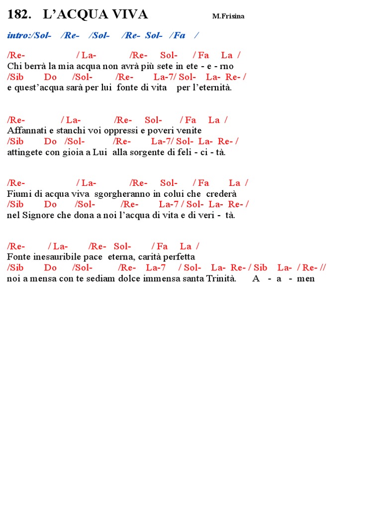 L'Acqua Viva (Marco Frisina) | PDF