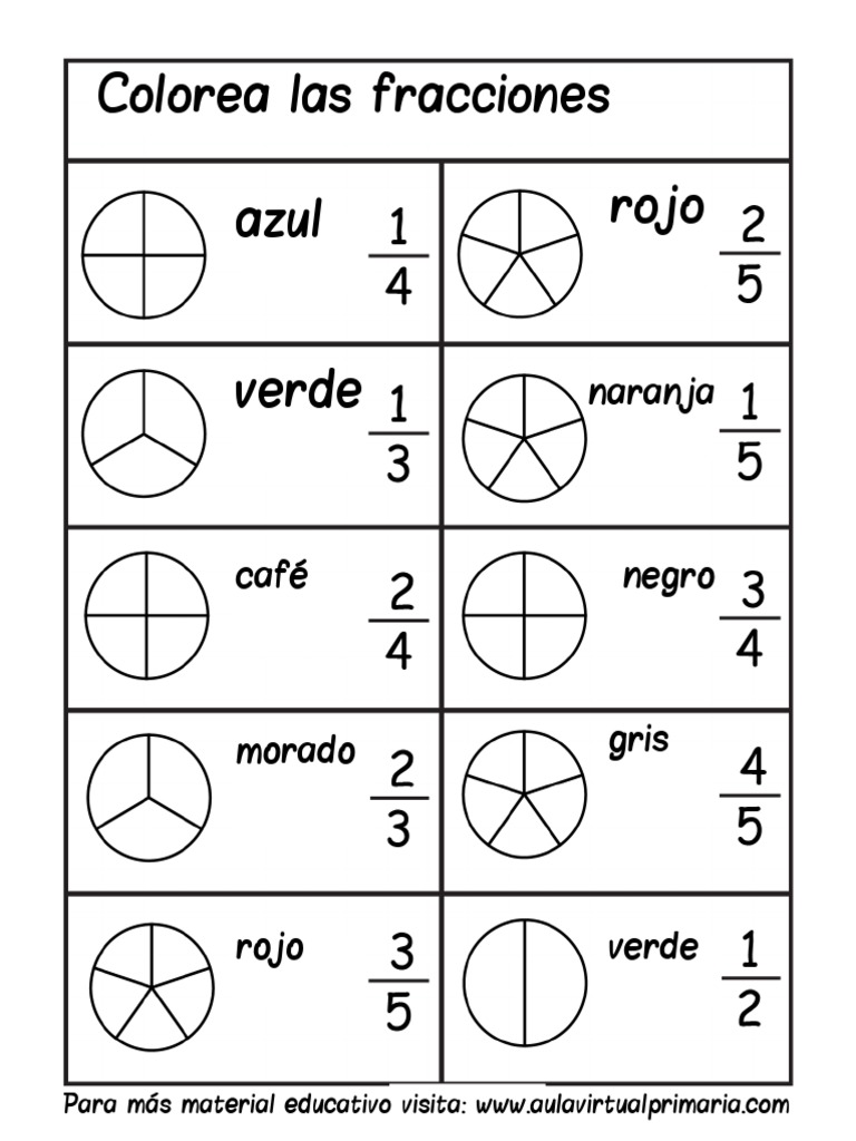 Colorea Las Fracciones | PDF