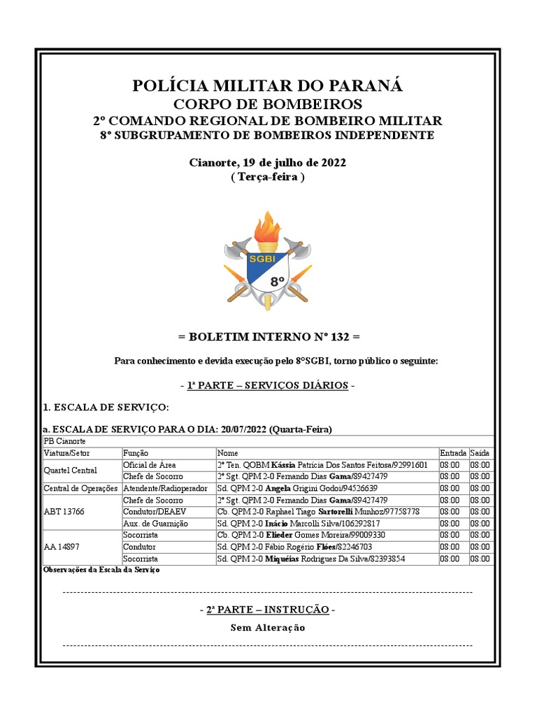 BI_132 | PDF | Serviços de emergência | Polícia militar