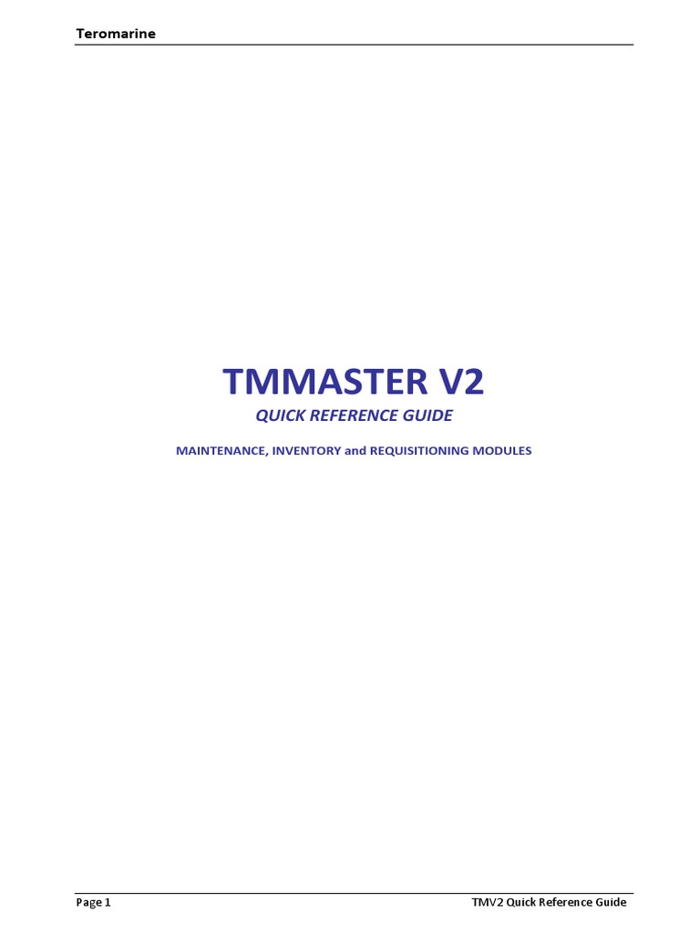 TMV2 Quick Reference General | Download Free PDF | Button (Computing ...